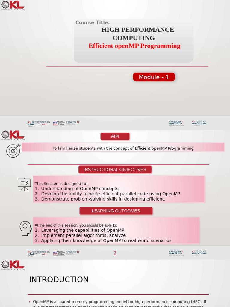 CO3 Efficient openMP Programming in High Performance Computing | PDF ...