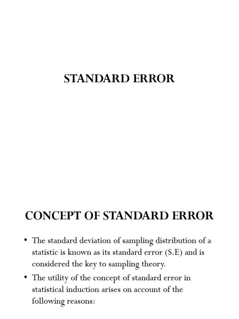 Understanding Standard Error in Statistics | PDF | Standard Error ...