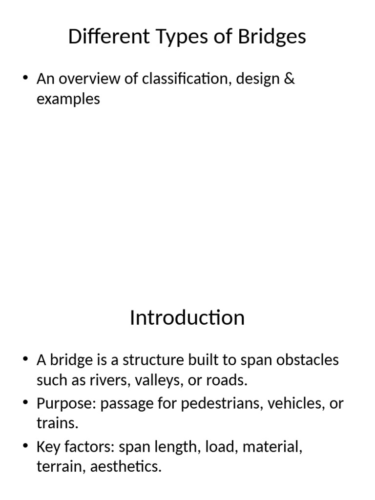 Different Types of Bridges | PDF | Bridge | Civil Engineering