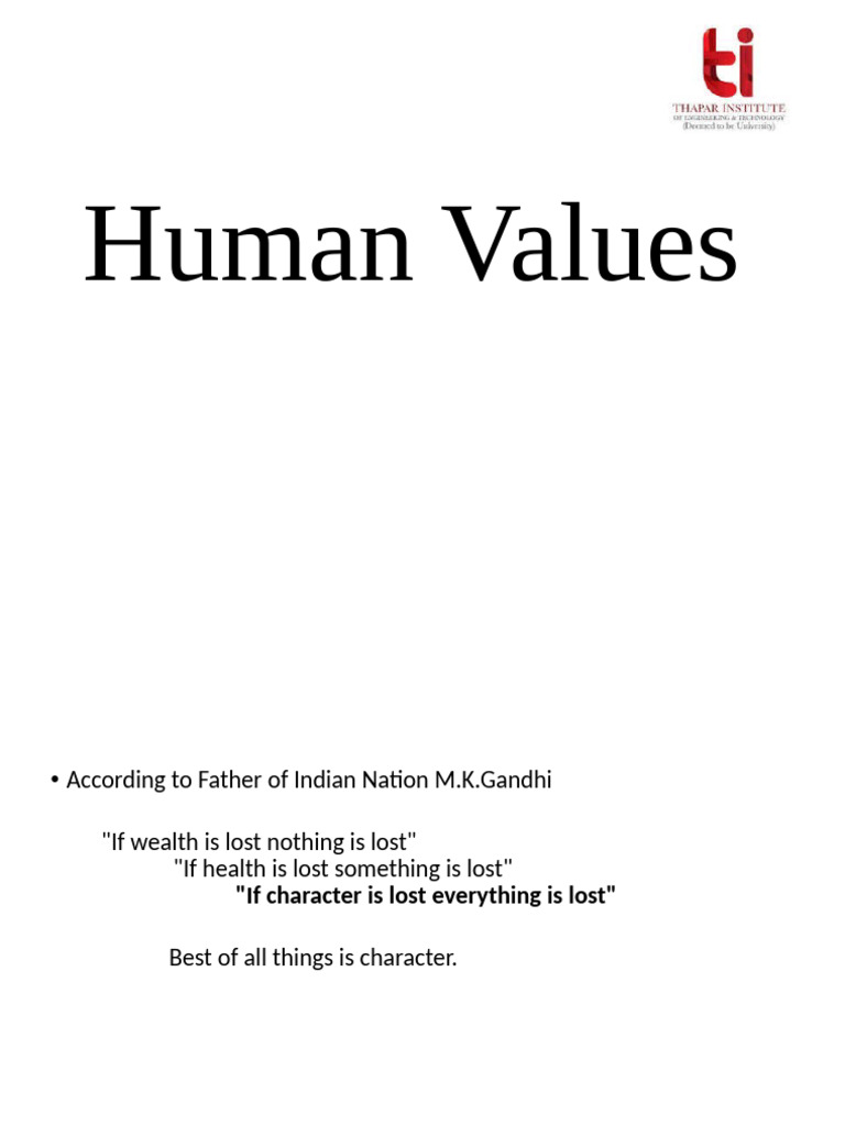 Values Introduction | PDF | Value (Ethics) | Attitude (Psychology)