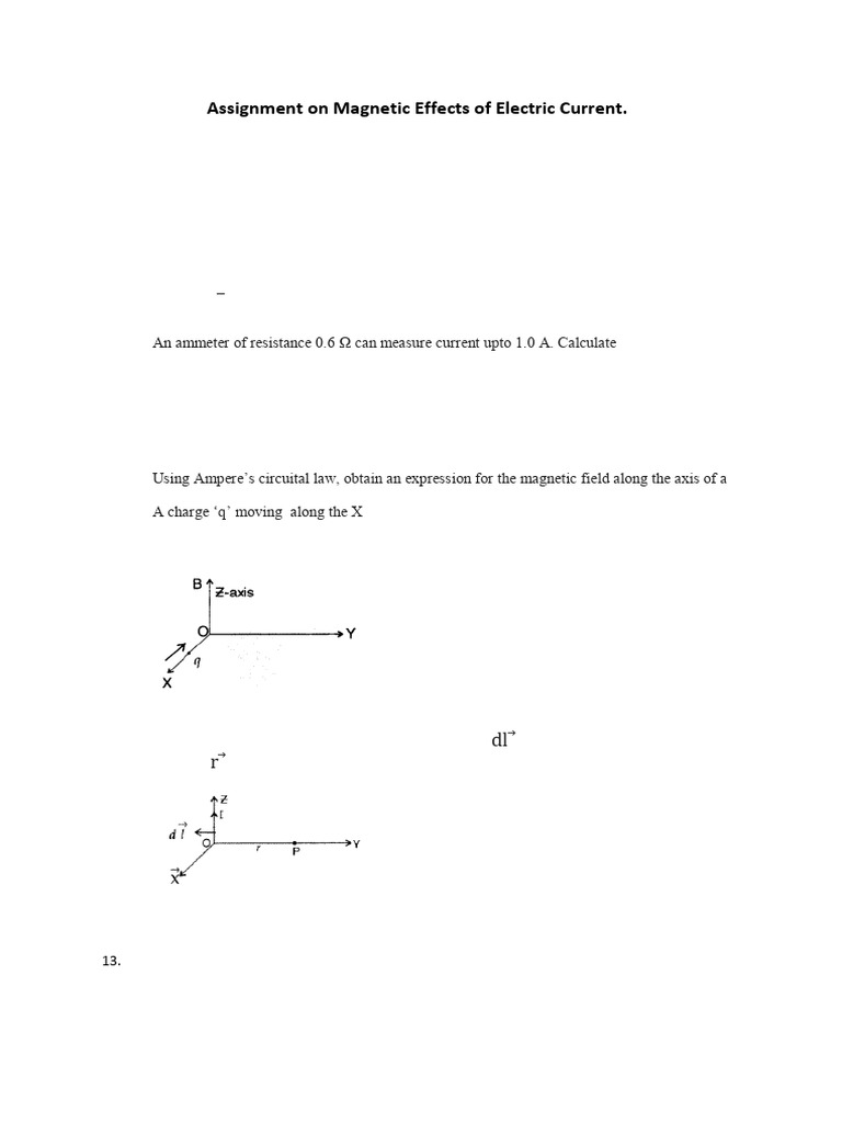 Important Questions on Magnetic Effects | PDF | Magnetic Field ...