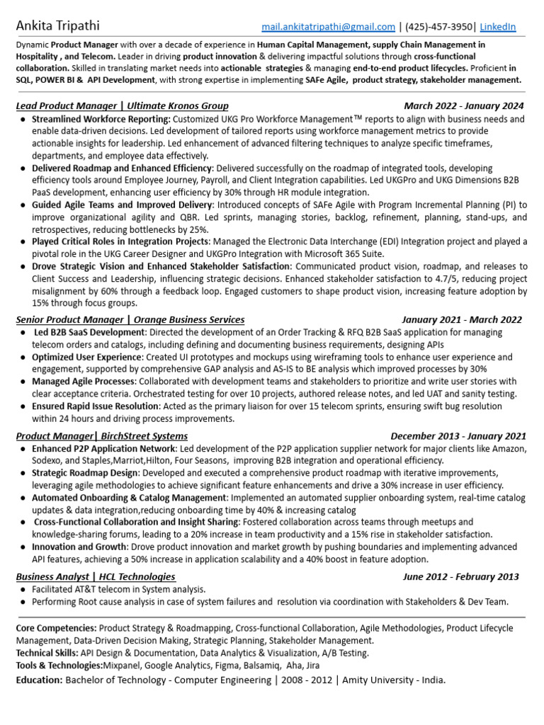 Ankita Tripathi PRDMGMT 10 Yrs Exp | PDF | Agile Software Development ...