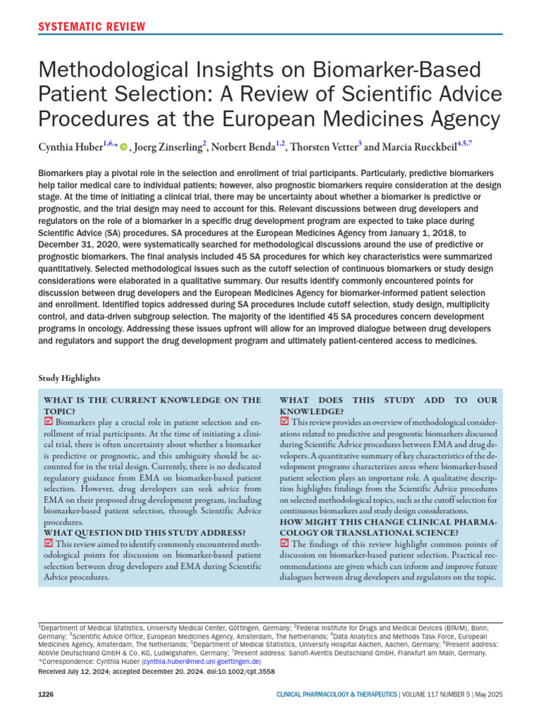 Biomarker-Based Patient Selection Insights | PDF | Biomarker ...
