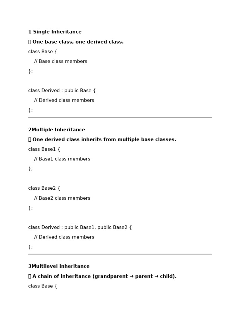 Types of Inheritance | PDF