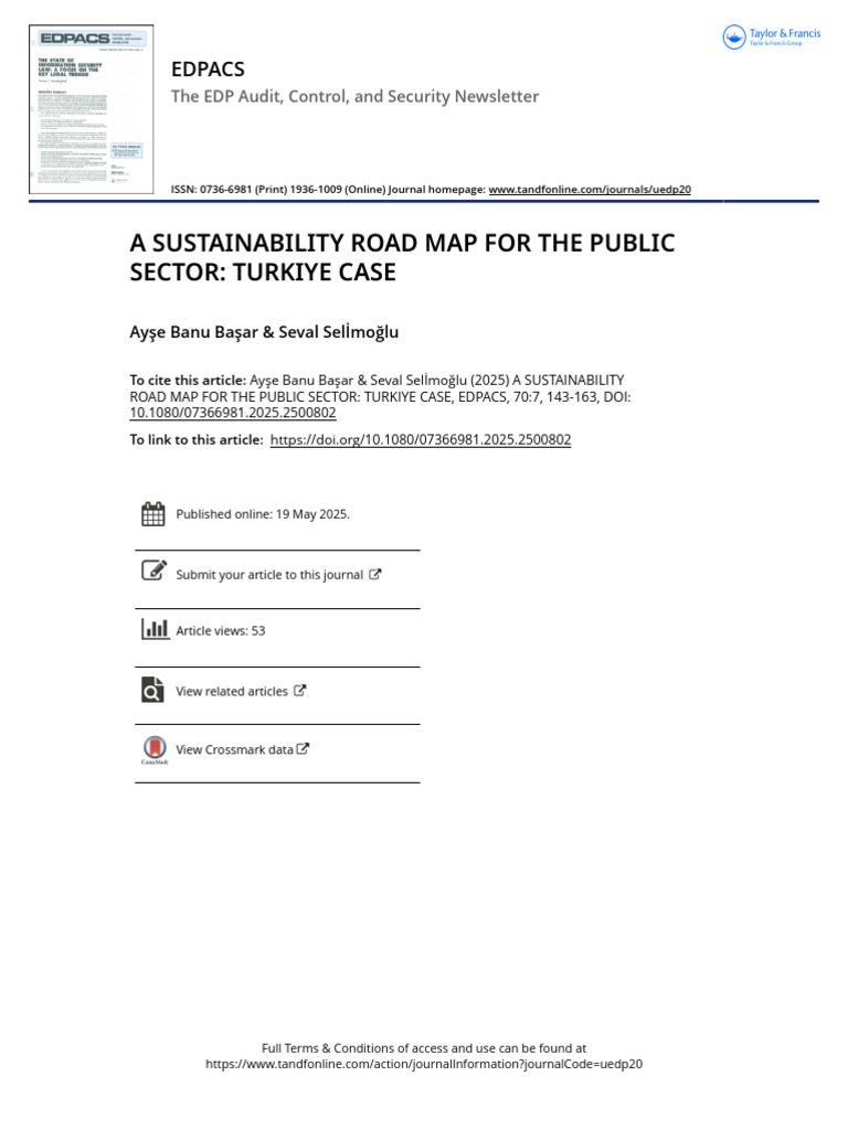 A Sustainability Road Map for the Public Sector Turkiye Case | PDF ...