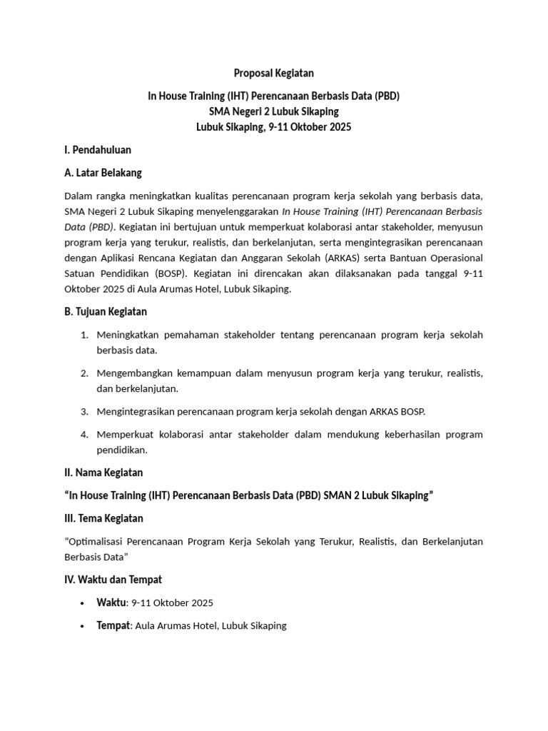 Proposal Kegiatan | PDF