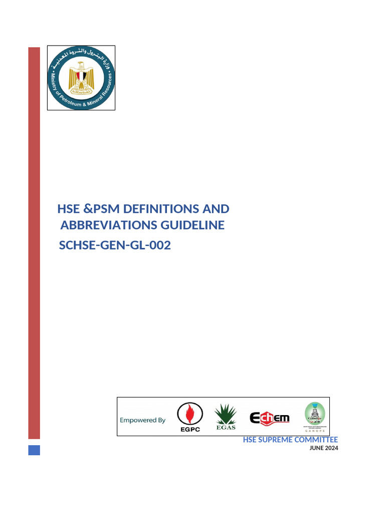 Schse-gen-gl-002 -Hse &Psm Definitions and Abbreviations Guideline ...