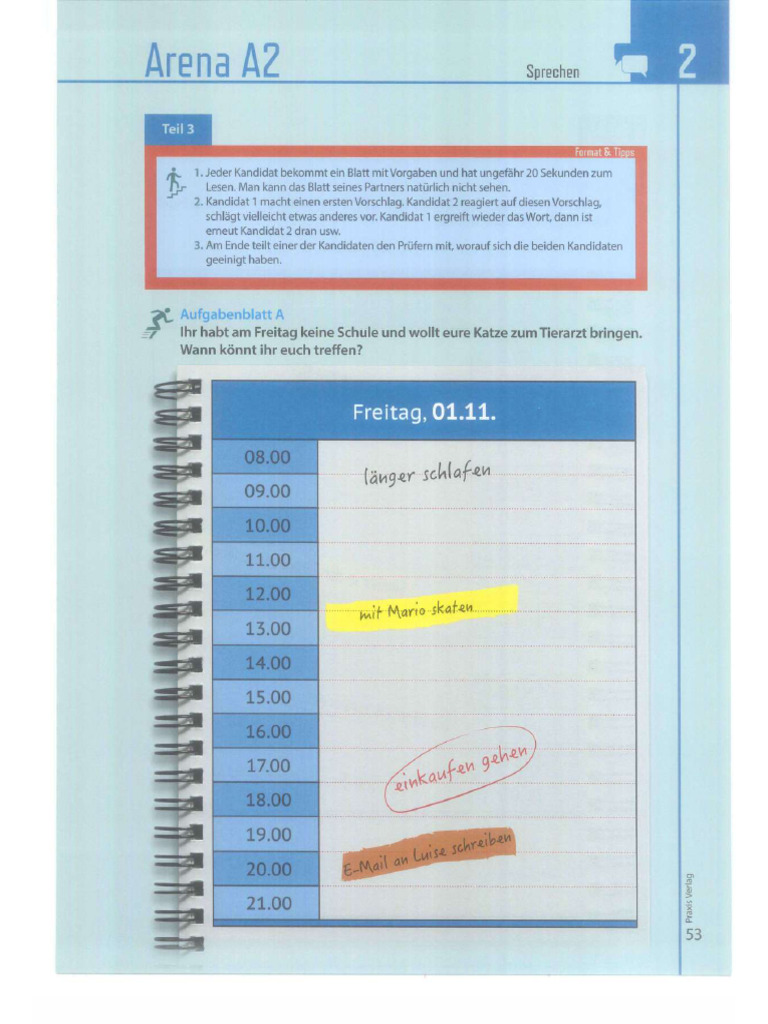 Sprechen Teil 2 A2 Test 2 | PDF