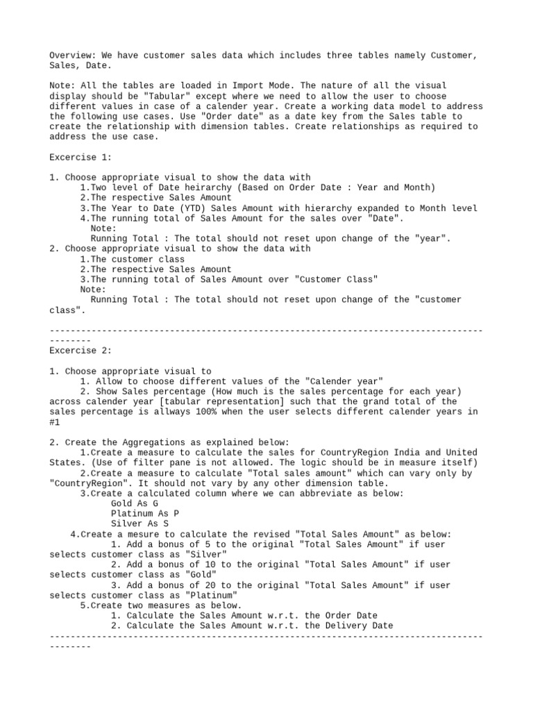 Scenario Based Questions For Power BI Hackerrank | PDF | Data ...