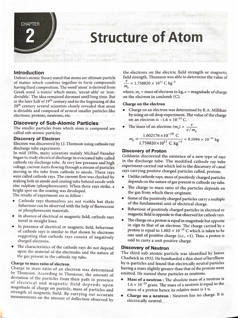 Chapter 2 Chem | PDF