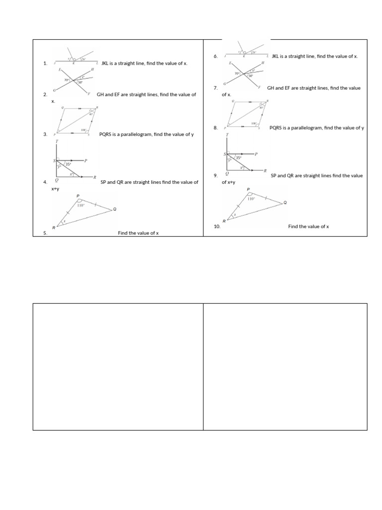 Geometry Problems: Solve for x and y | PDF