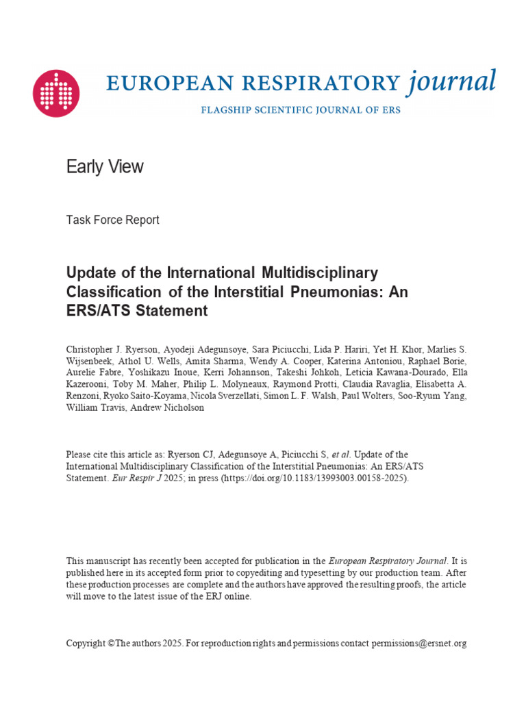 2025 ILD Classification | PDF | Medical Diagnosis | Medicine