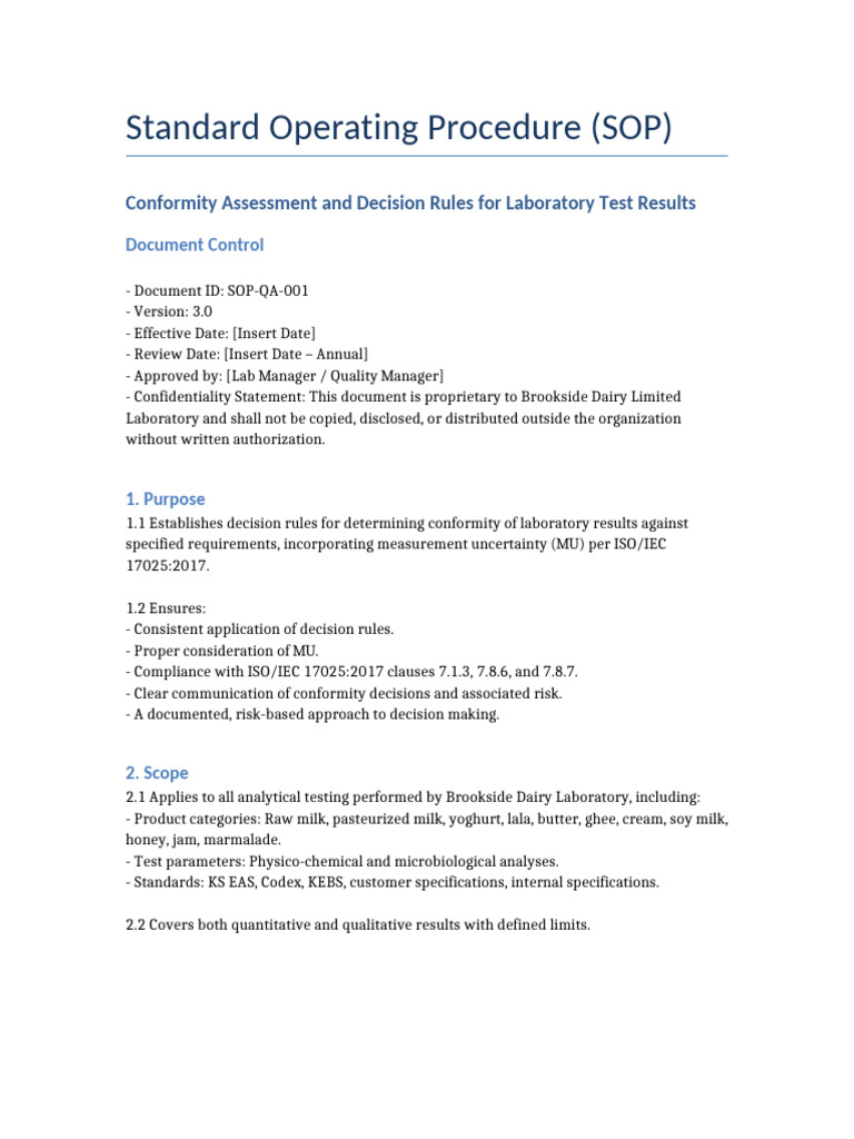 SOP Conformity Assessment | PDF | Specification (Technical Standard)