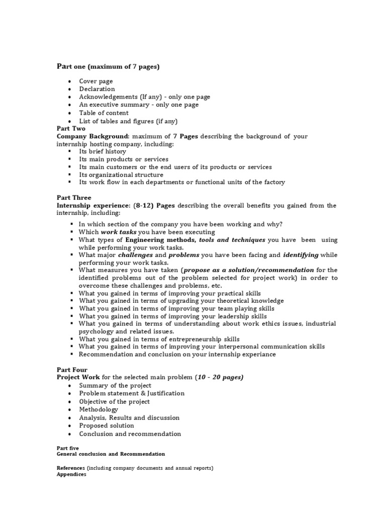 Outline For An Internship Report | PDF | Skill | Psychology