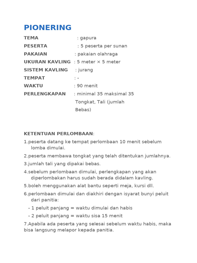 JUKNIS PIONERING 2025 | PDF