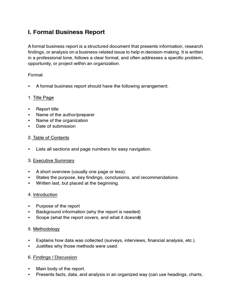 Business Report Formats Guide | PDF | Performance Indicator | Return On ...
