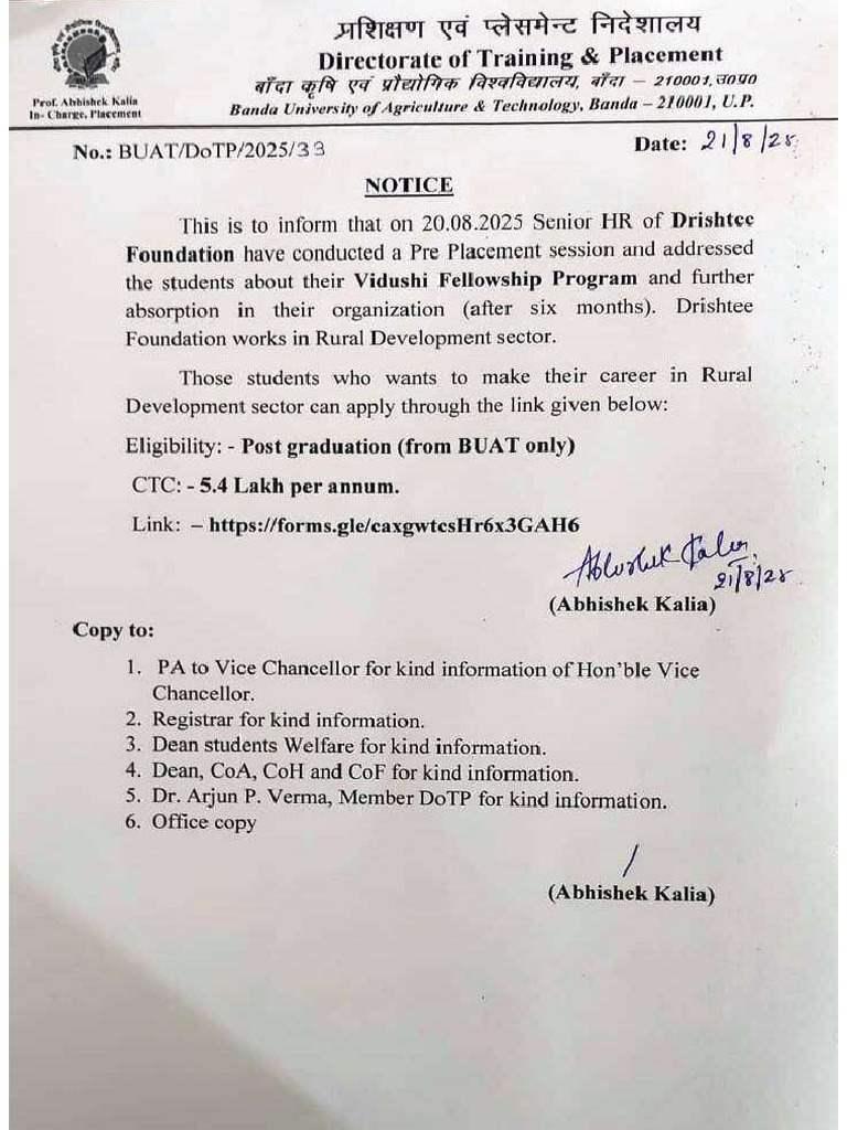 Notice - Campus Recruitment | PDF