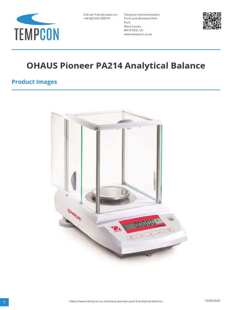 OHAUS PA214 Analytical Balance Overview | PDF