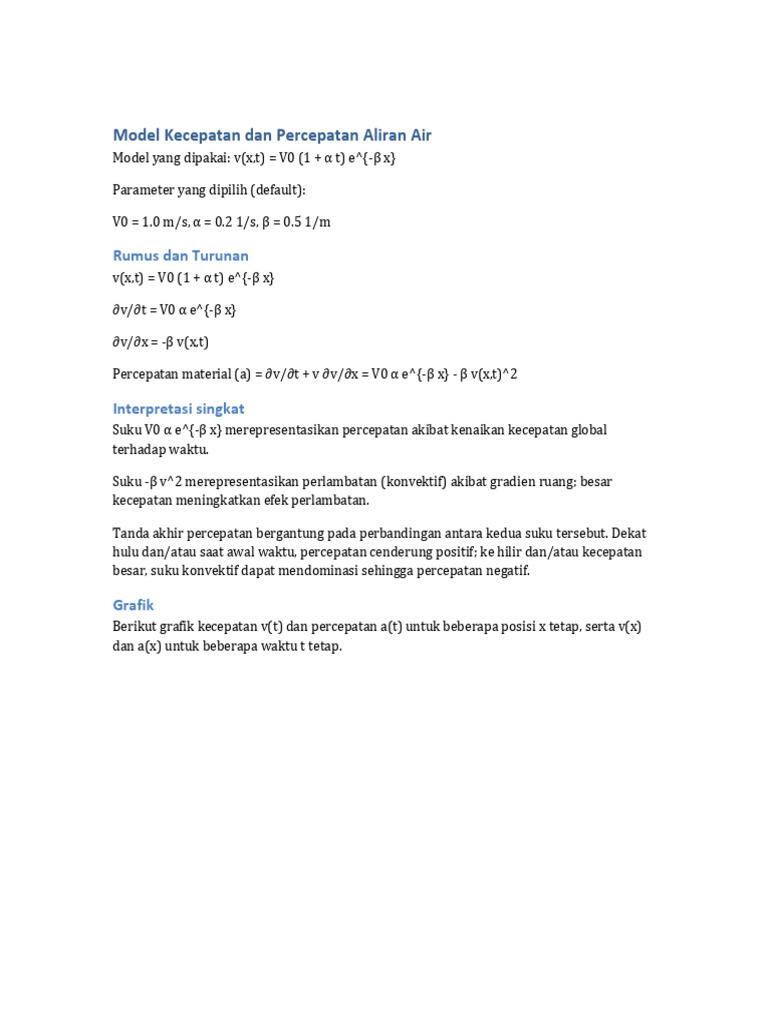 Model Percepatan Aliran | PDF