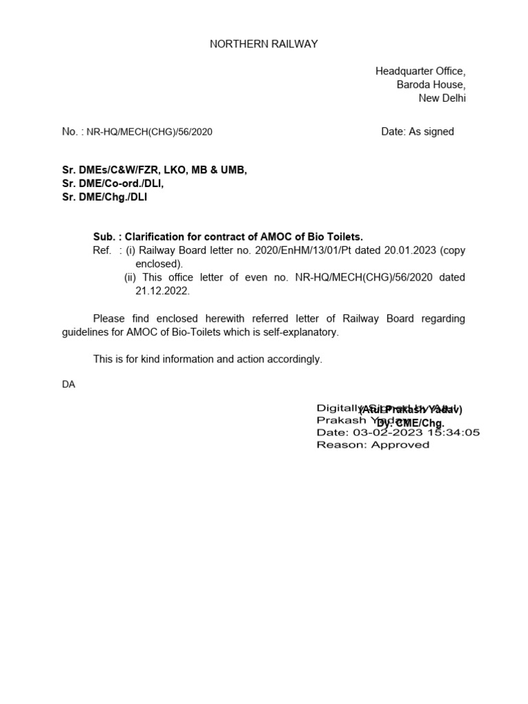 AMOC Guidelines for Bio Toilets | PDF