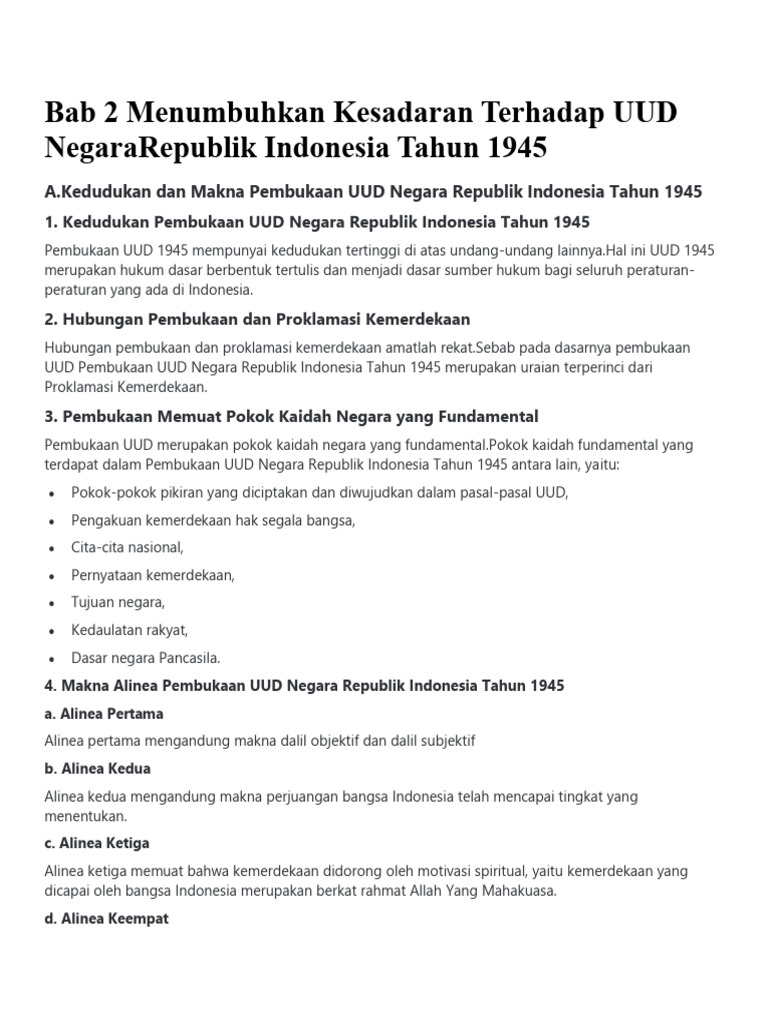 Rangkuman Materi Kelas Viii Mapel PKN Bab II | PDF