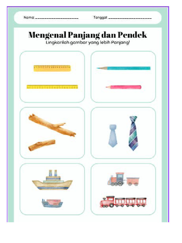 LKPD Matematika Panjang Pendek | PDF