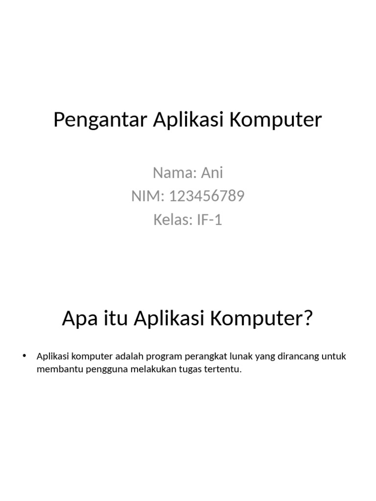 UAS Pengantar Aplikasi Komputer | PDF