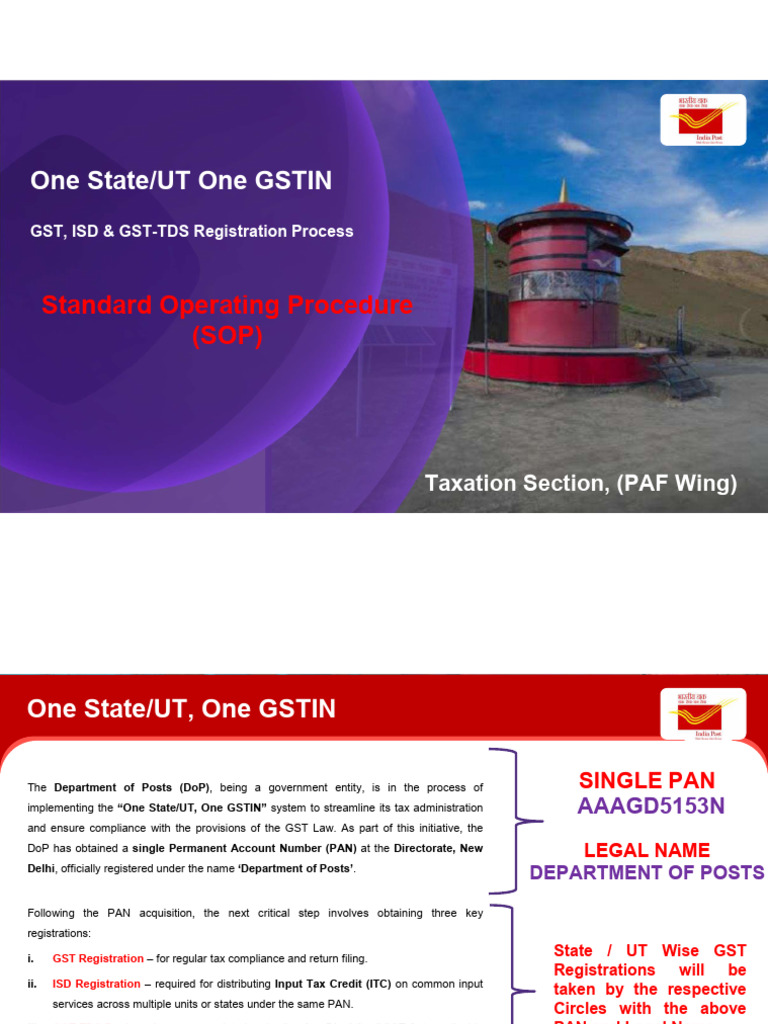 GST Registration SOP for DoP | PDF | Taxes | Taxation