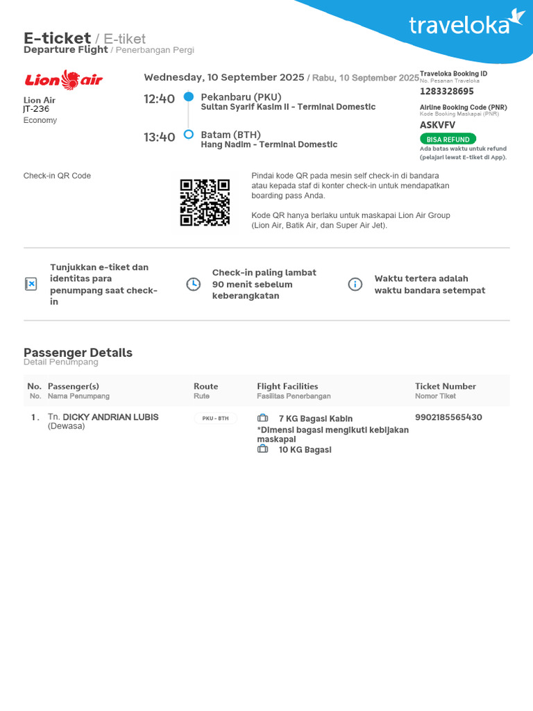 FLIGHT#1-Dicky Andrian-PKU-ASKVFV-BTH-FLIGHT_ORIGINATING | PDF