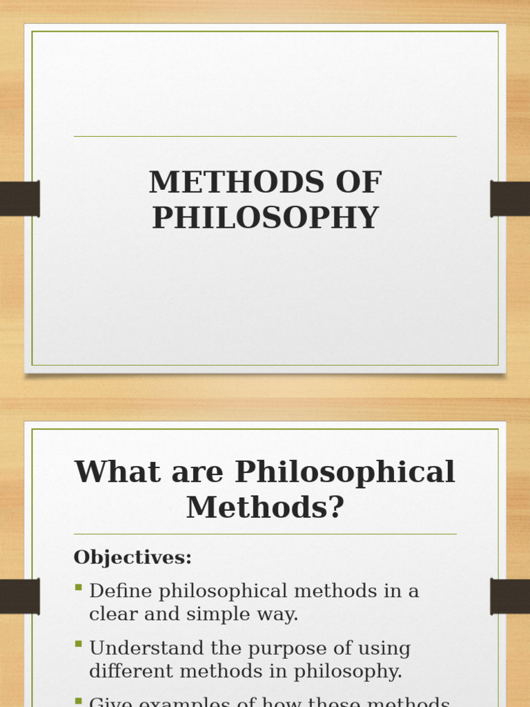 4 Methods of Philosophy | PDF | Reason | Scientific Method