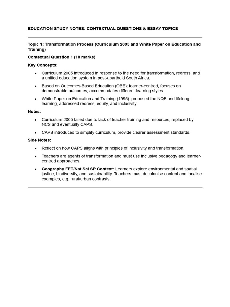 ETP Exam Study Notes: Key Concepts | PDF | Constructivism (Philosophy ...