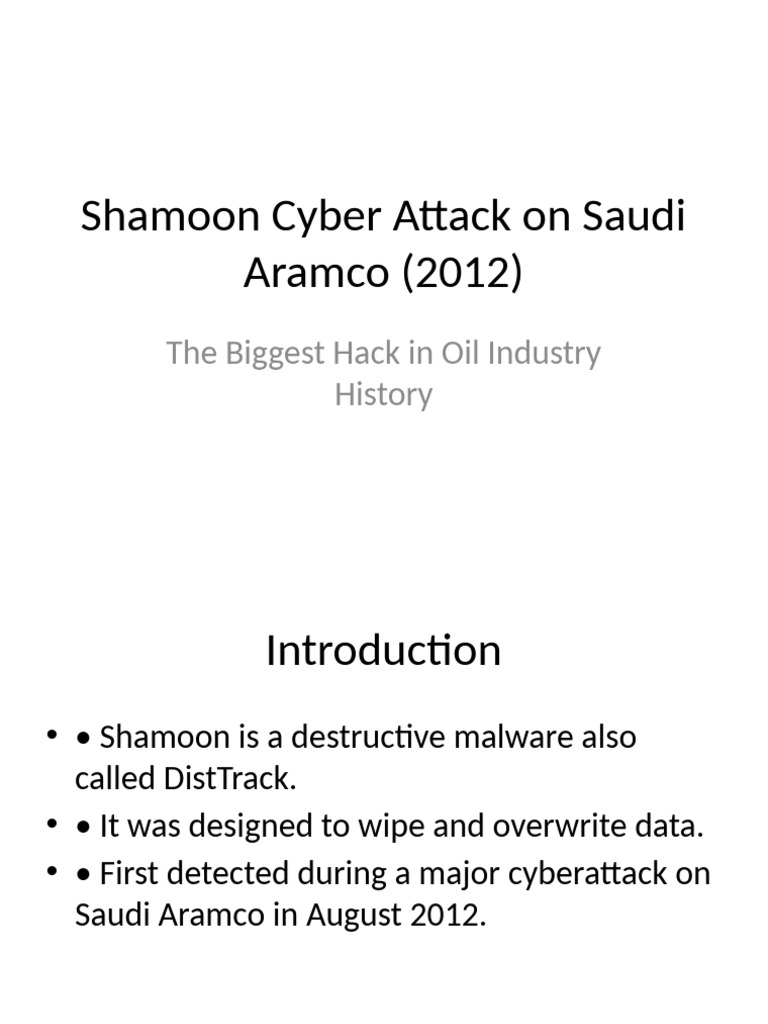 Shamoon Attack on Saudi Aramco Explained | PDF