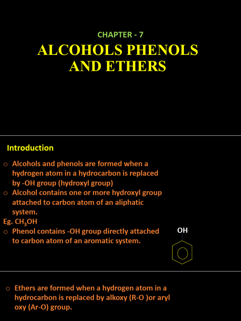Alcohols Phenols and Ethers Part 3 | PDF | Ether | Ester