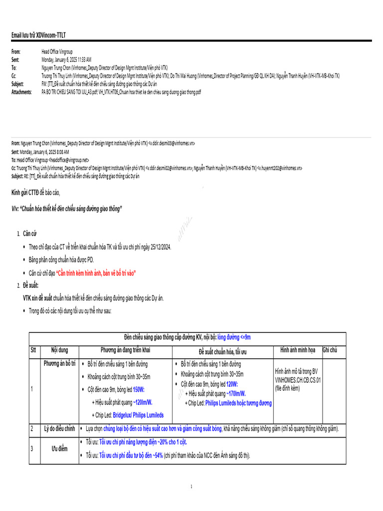 XD - Duyet Chuan Hoa Thiet Ke Den Chieu Sang Duong Giao Thong Cac DA | PDF