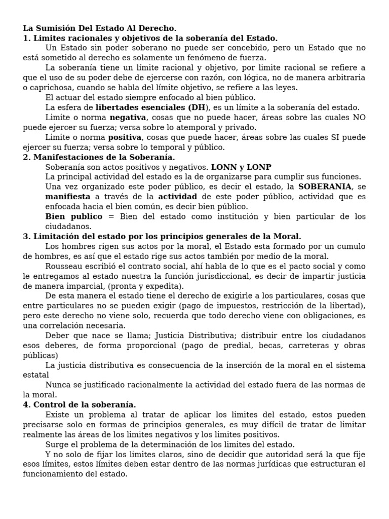DGE Sumision Del Estado Al Derecho E3 | PDF | Estado (política) | Soberanía