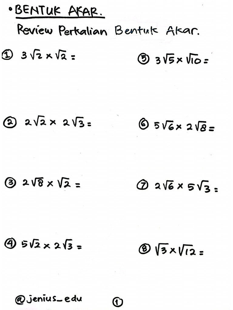 Bentuk Akar Perkalian | PDF