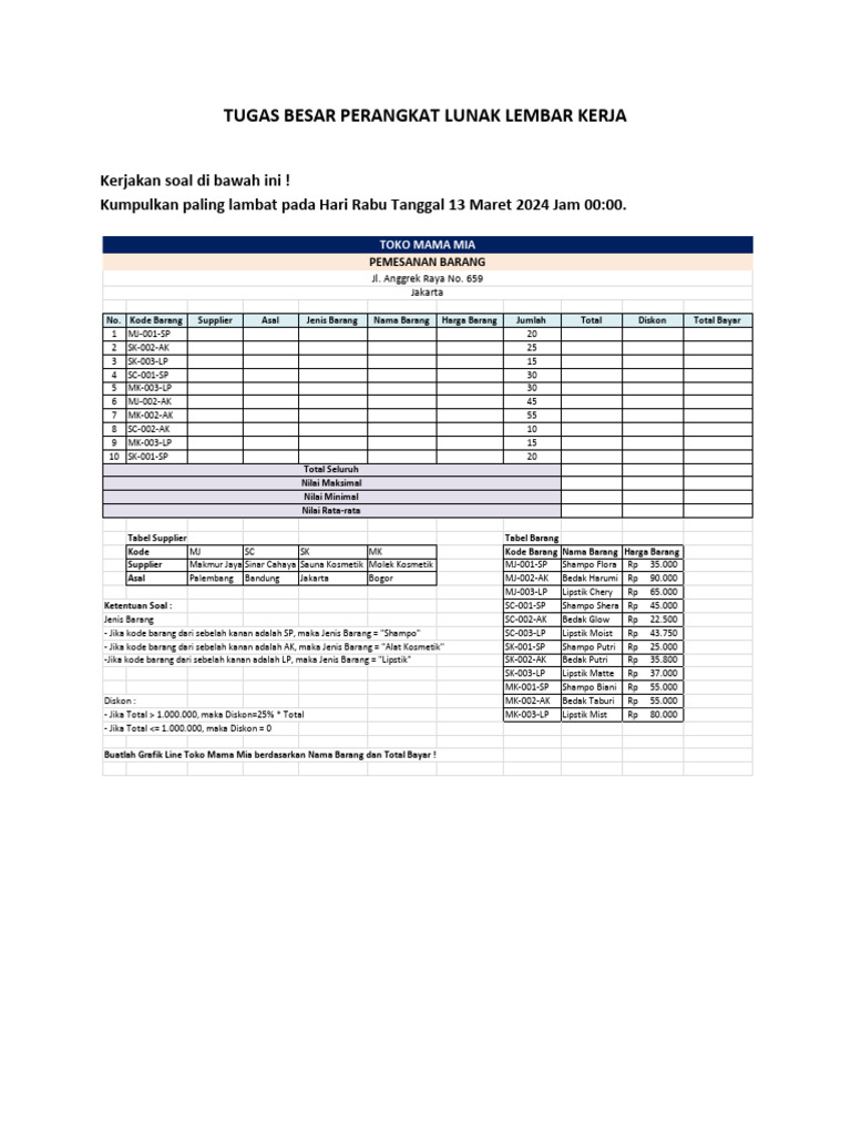 6-Tugas Besar - Ms Excel | PDF