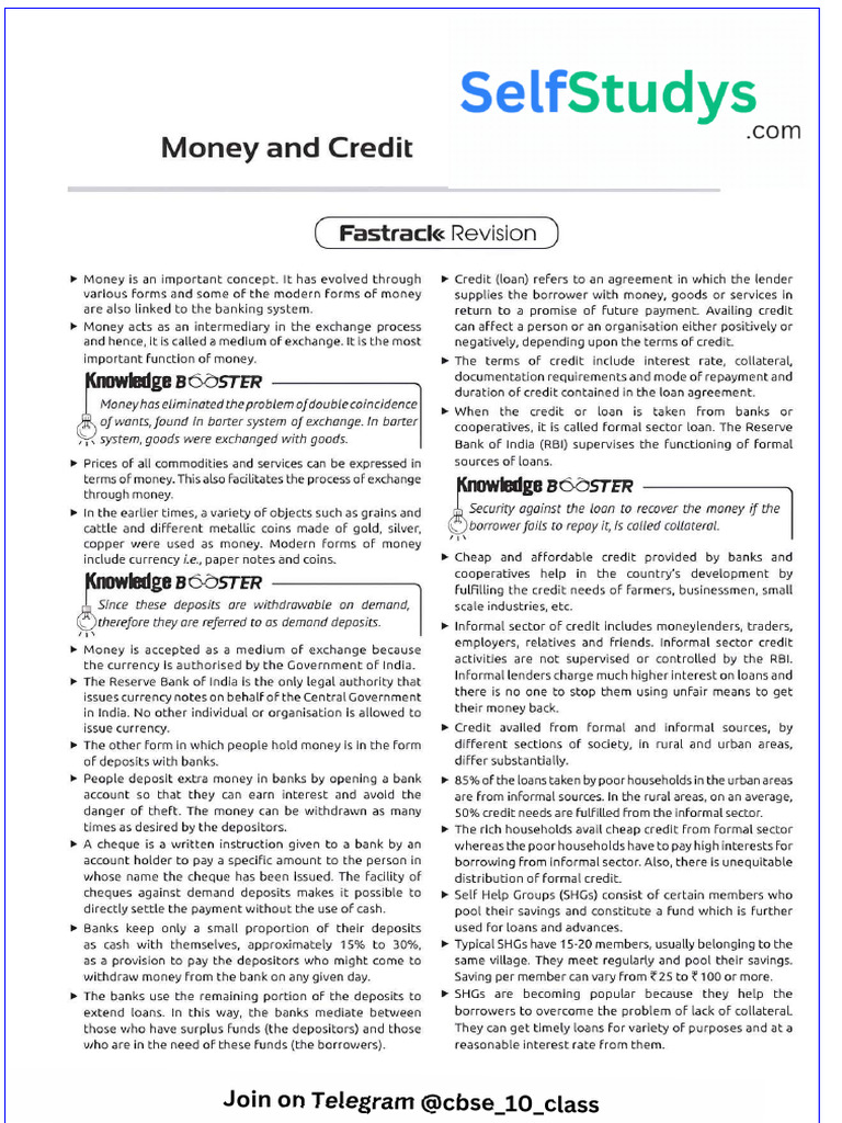Money and Credit | PDF