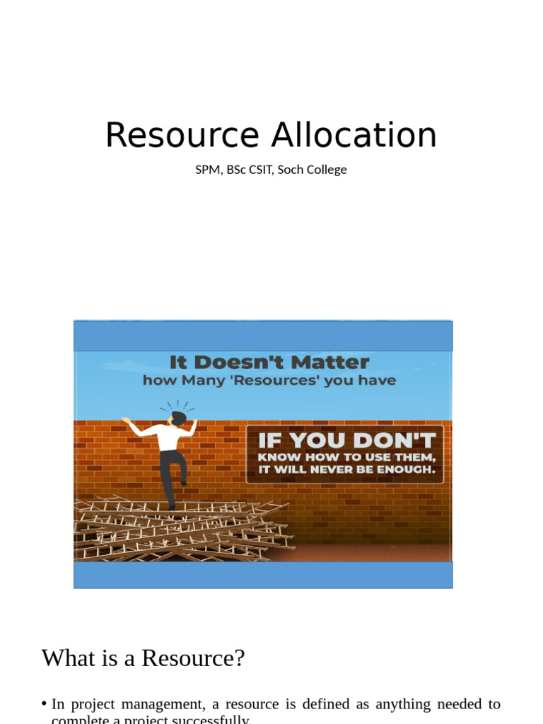 Effective Resource Allocation in Projects | PDF | Project Management ...