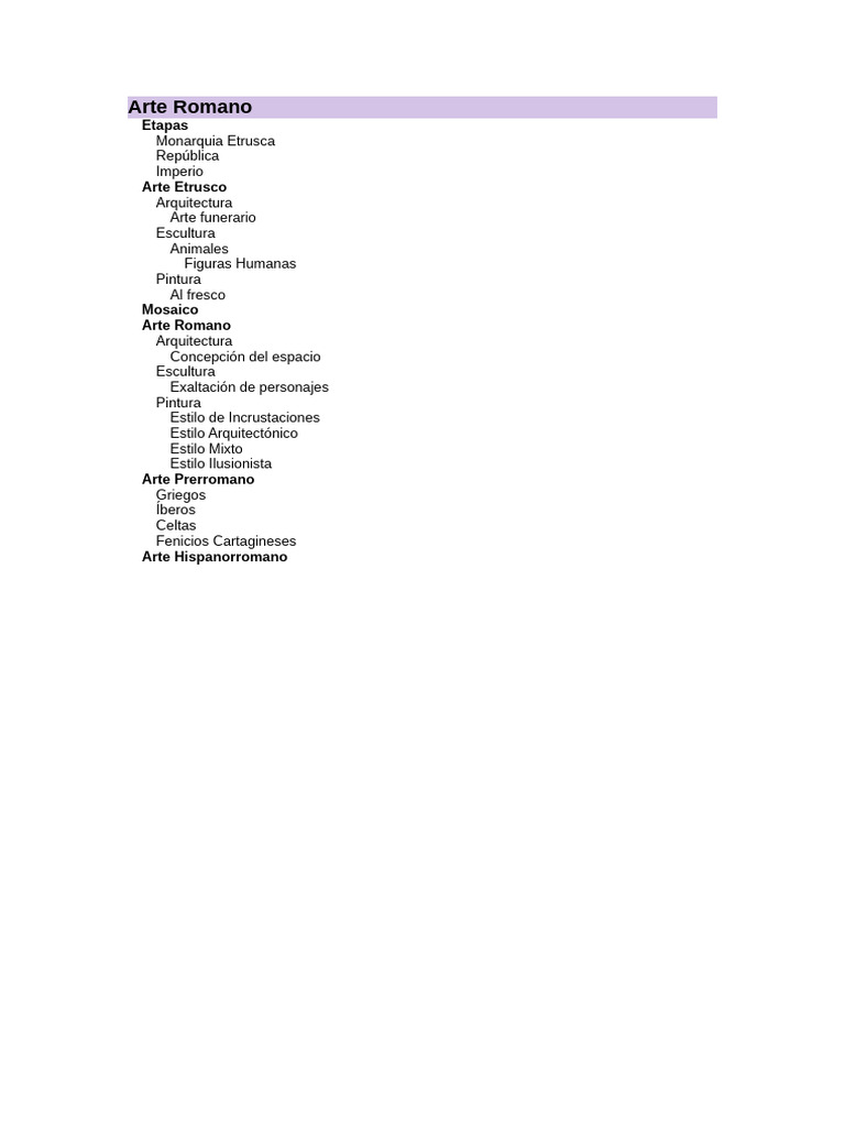 Evolución del Arte Romano y Etrusco | PDF