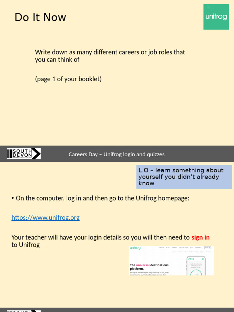 Unifrog Introduction2 | PDF | Quiz