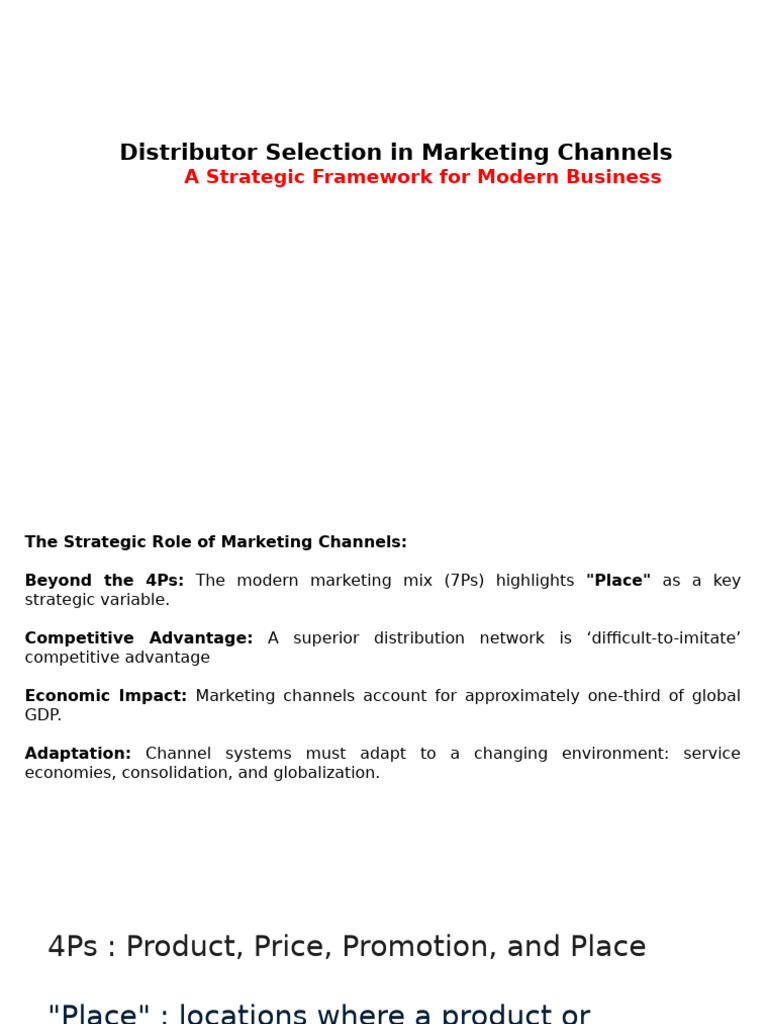 Distributor Selection Strategies Explained | PDF | Performance ...