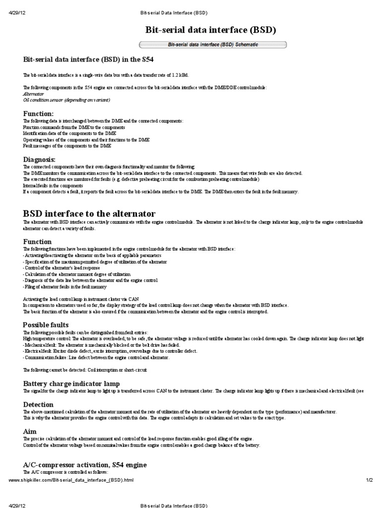 Bit-Serial Data Interface (BSD) | PDF | Air Conditioning | Interface ...