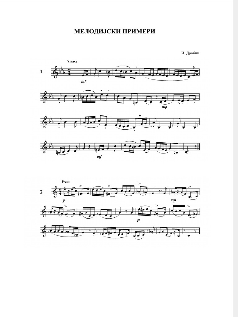 Solfedjo Zadaci Za Prijemni | PDF