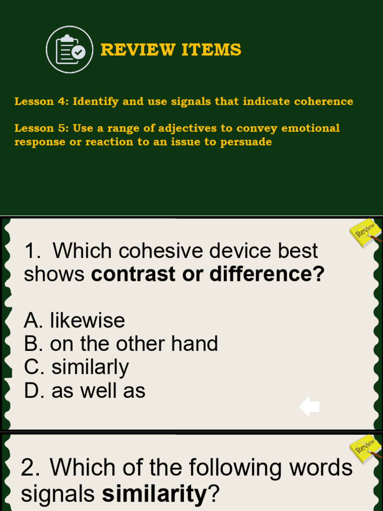REVIEW PPT-Q1 - OHSP-V2.2 | PDF | Adjective | Morphology