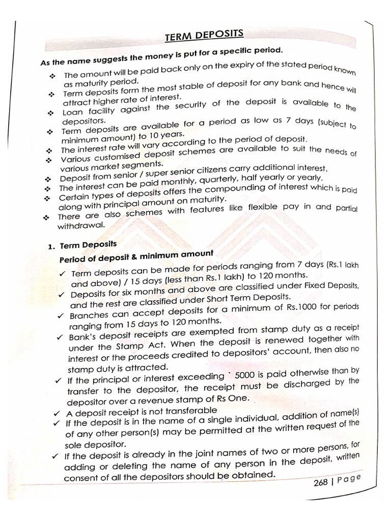 Term Deposits | PDF