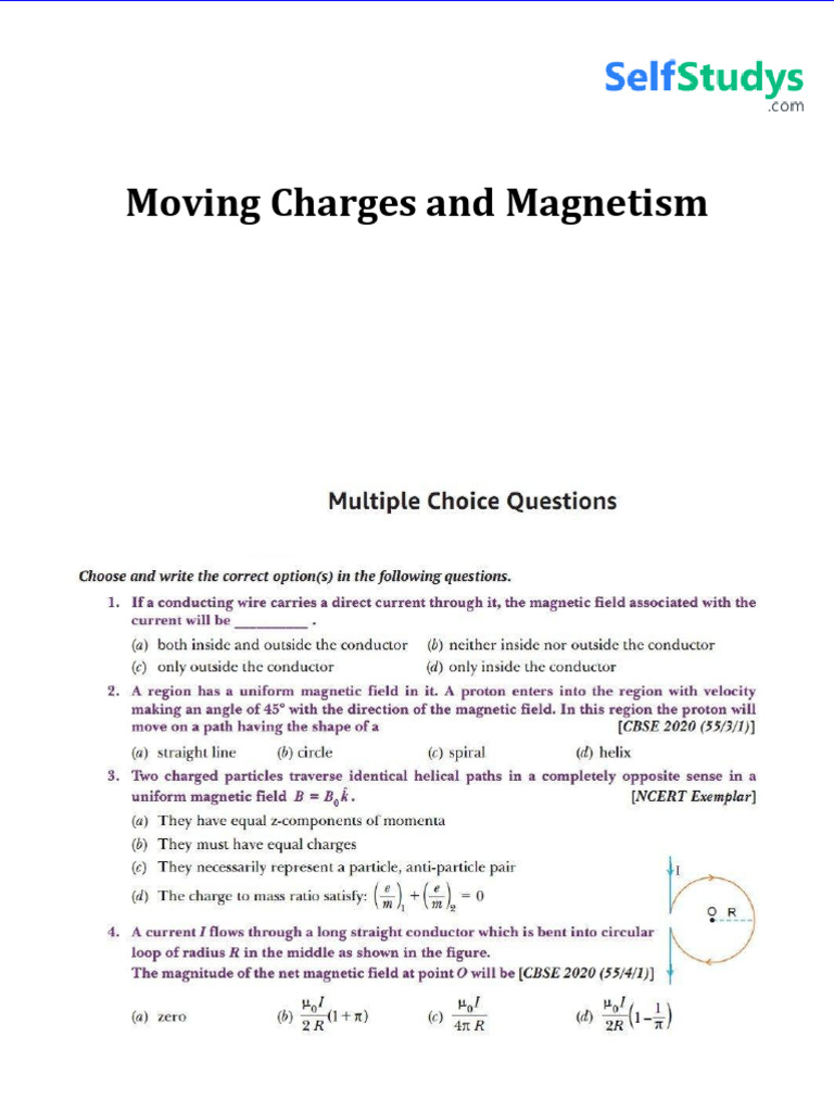 Moving Charges and Magnetism Explained | PDF