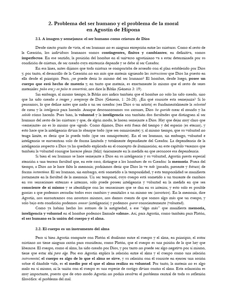 El Problema Del Ser Humano y de La Moral en AgustÃ N | PDF | Agustín De ...
