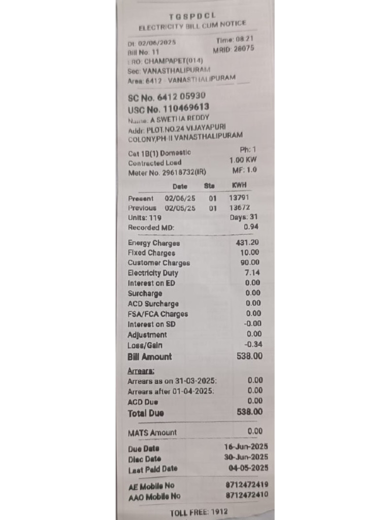 Power Bill | PDF