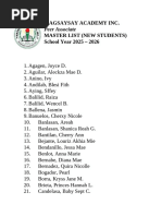 Students List 2024-2025 | PDF